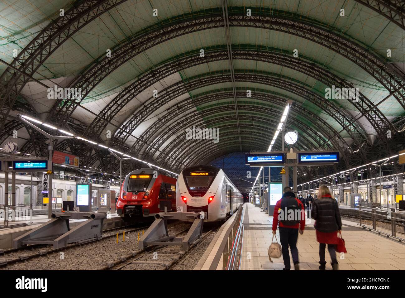 Dresden: main station Hauptbahnhof, trains, in , Sachsen, Saxony ...