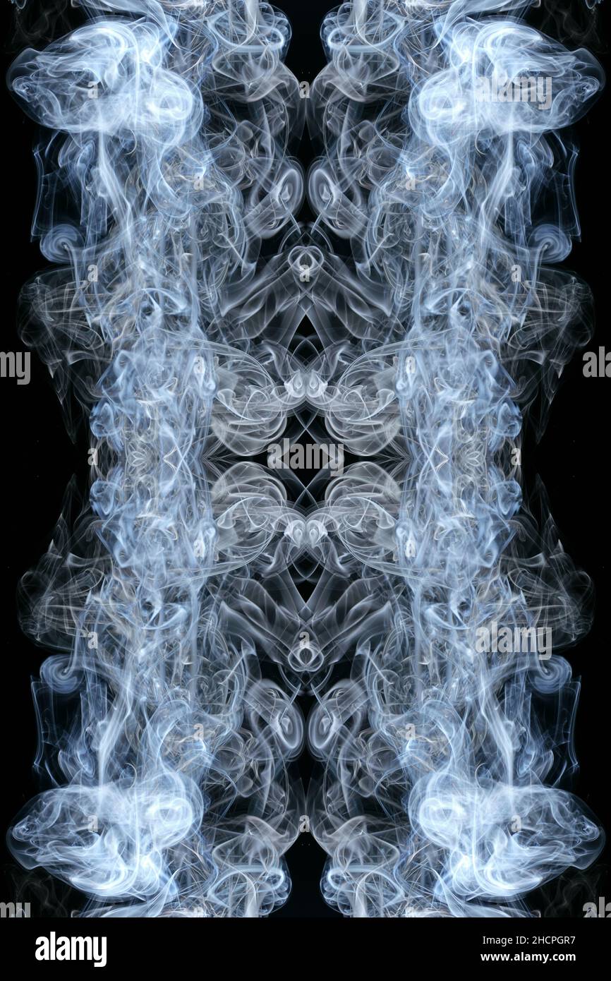 Abstract curls and clouds of smoke forming fantastic silhouettes Stock ...
