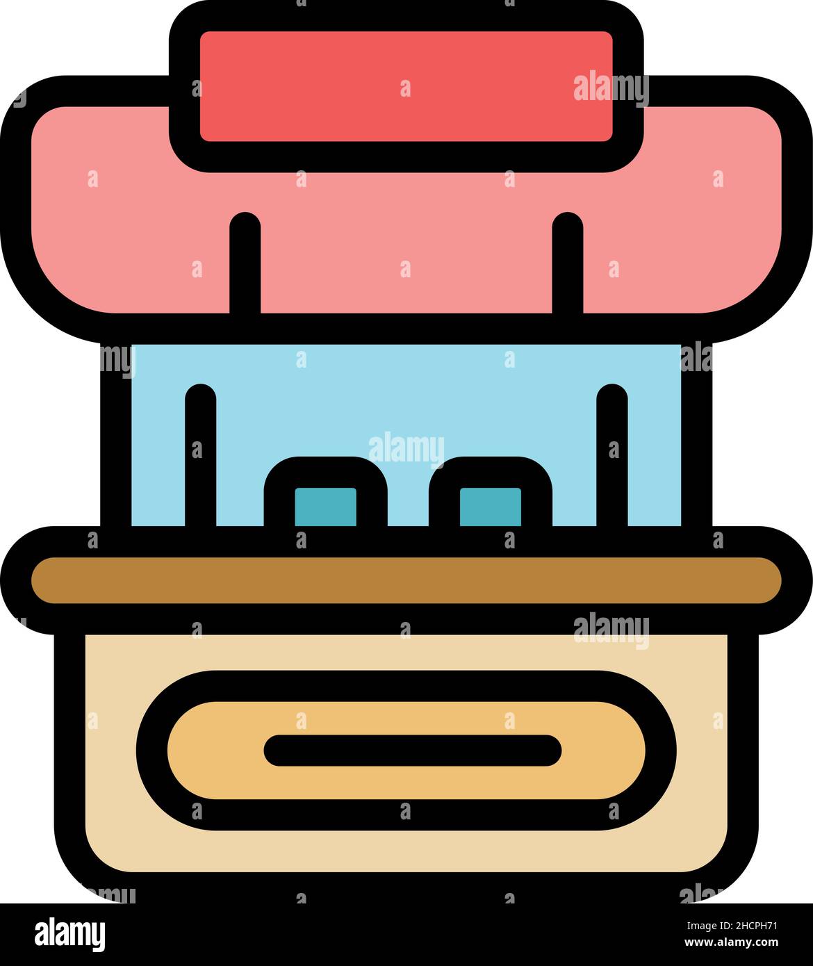 Food stall icon. Outline food stall vector icon color flat isolated ...