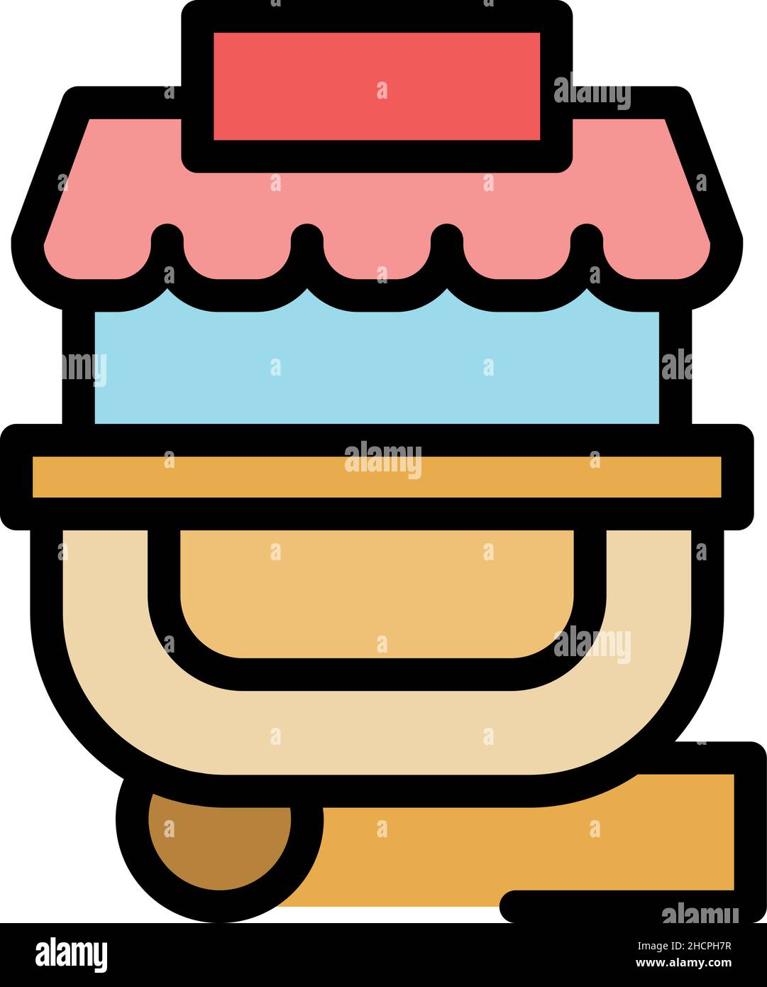 Street food stall icon. Outline street food stall vector icon color ...