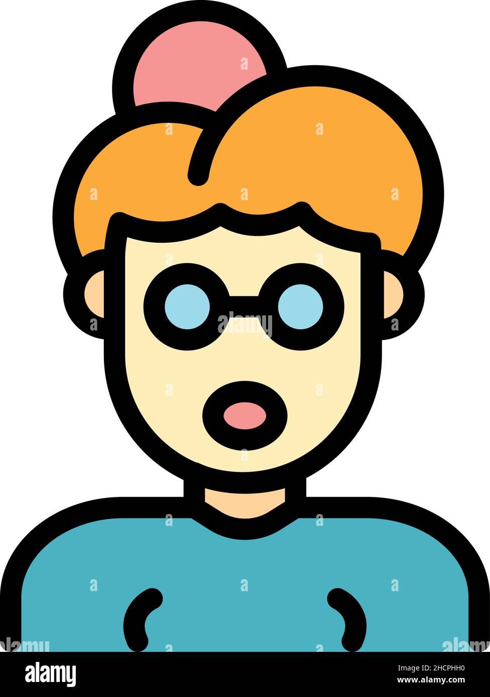 Grandmother icon. Outline grandmother vector icon color flat isolated ...