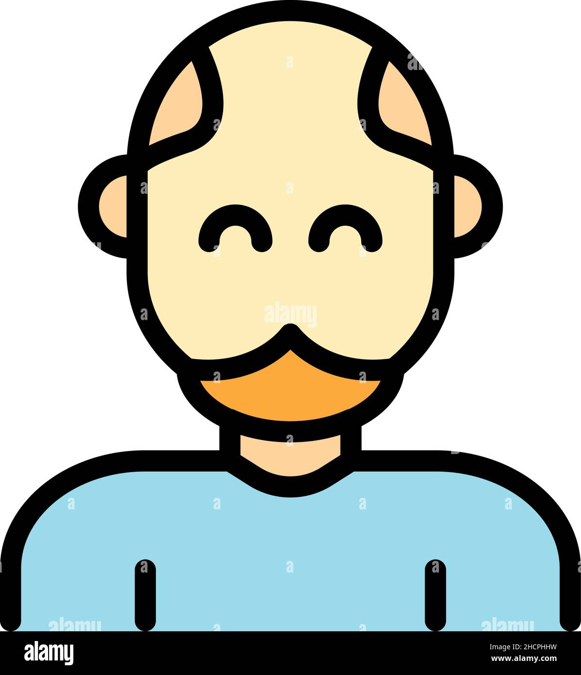 Grandfather icon. Outline grandfather vector icon color flat isolated ...