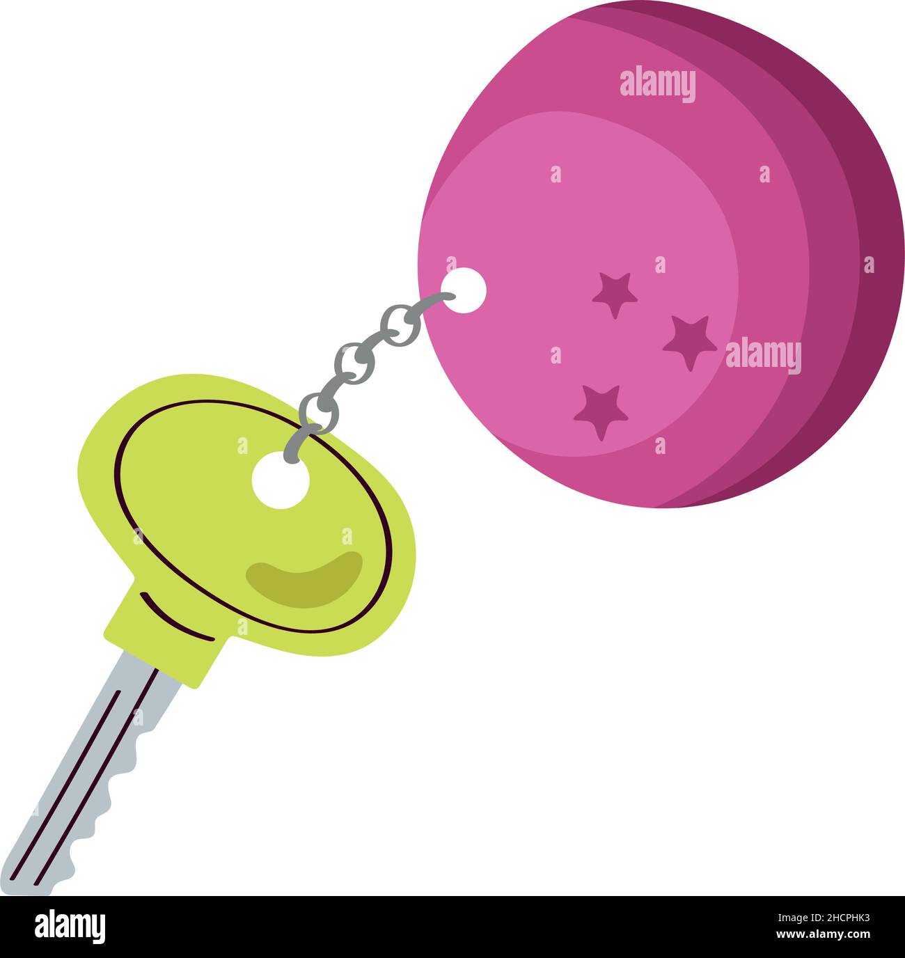 key with keychain in round shape Stock Vector Image & Art - Alamy