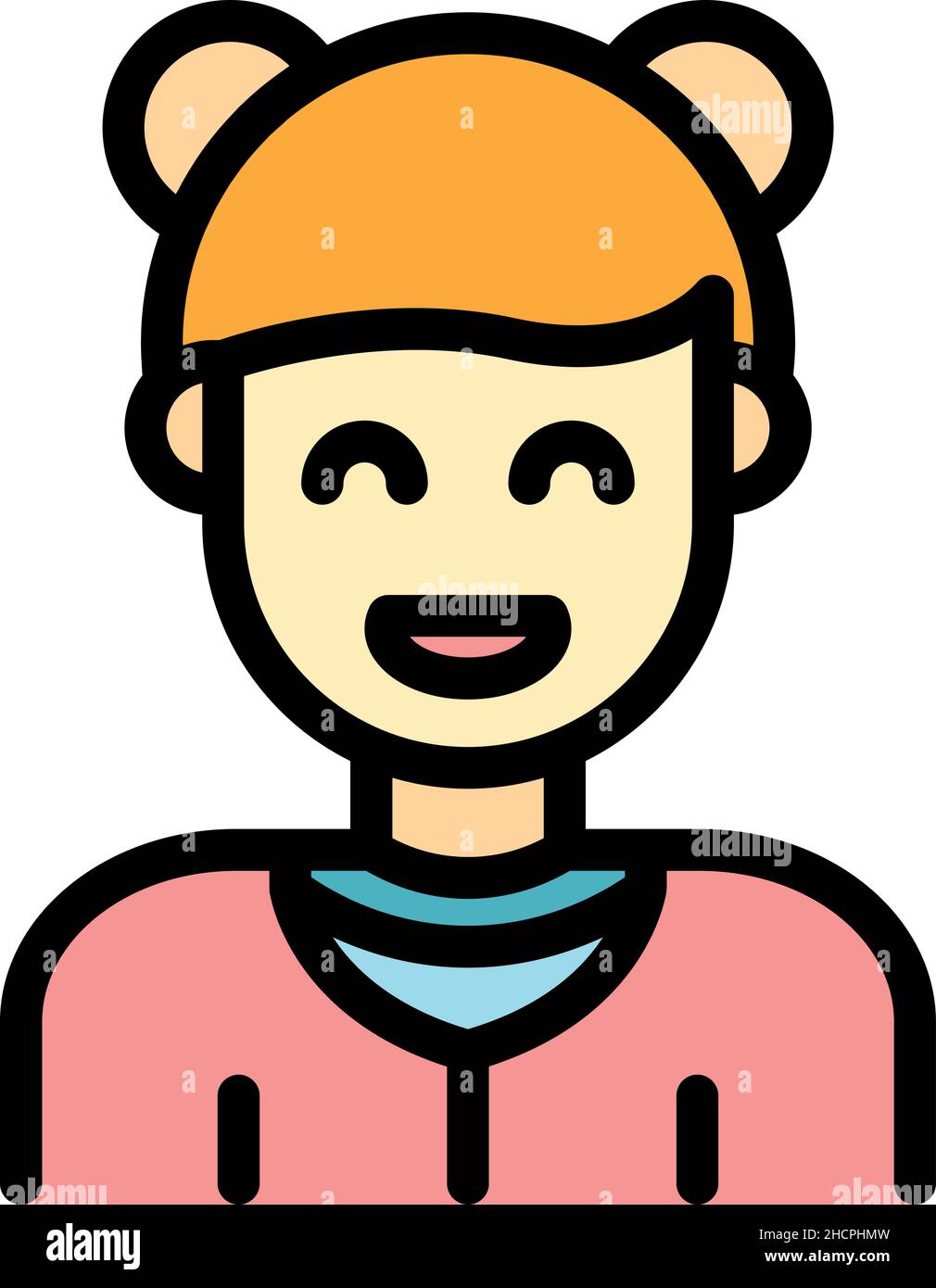 Child generation icon. Outline child generation vector icon color flat ...