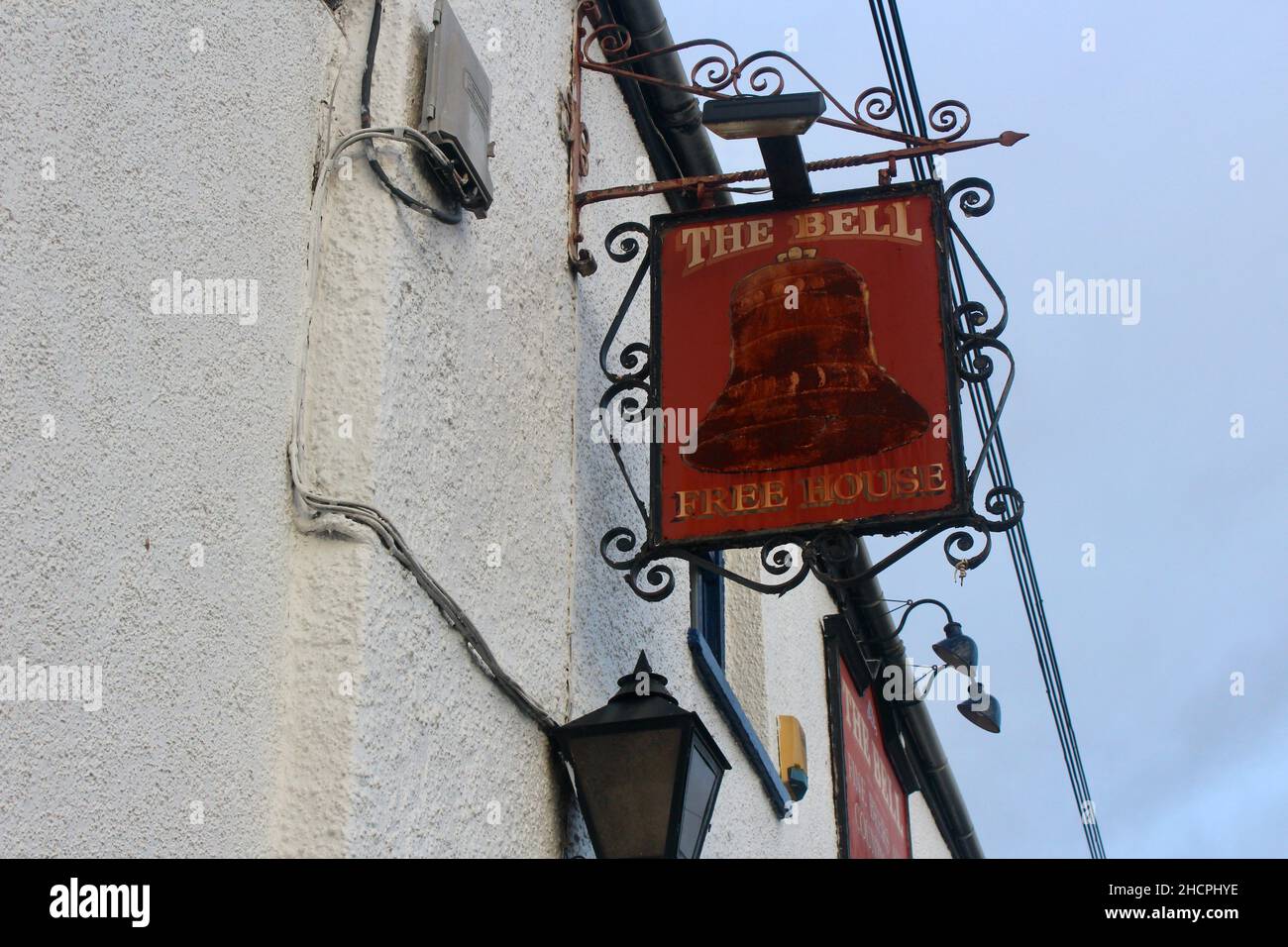 the sign for the bell public house in creech st michael somerset ...