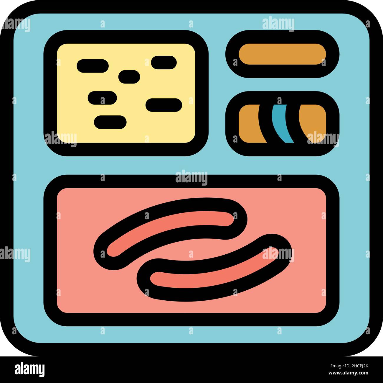 Airline menu icon. Outline airline menu vector icon color flat isolated ...