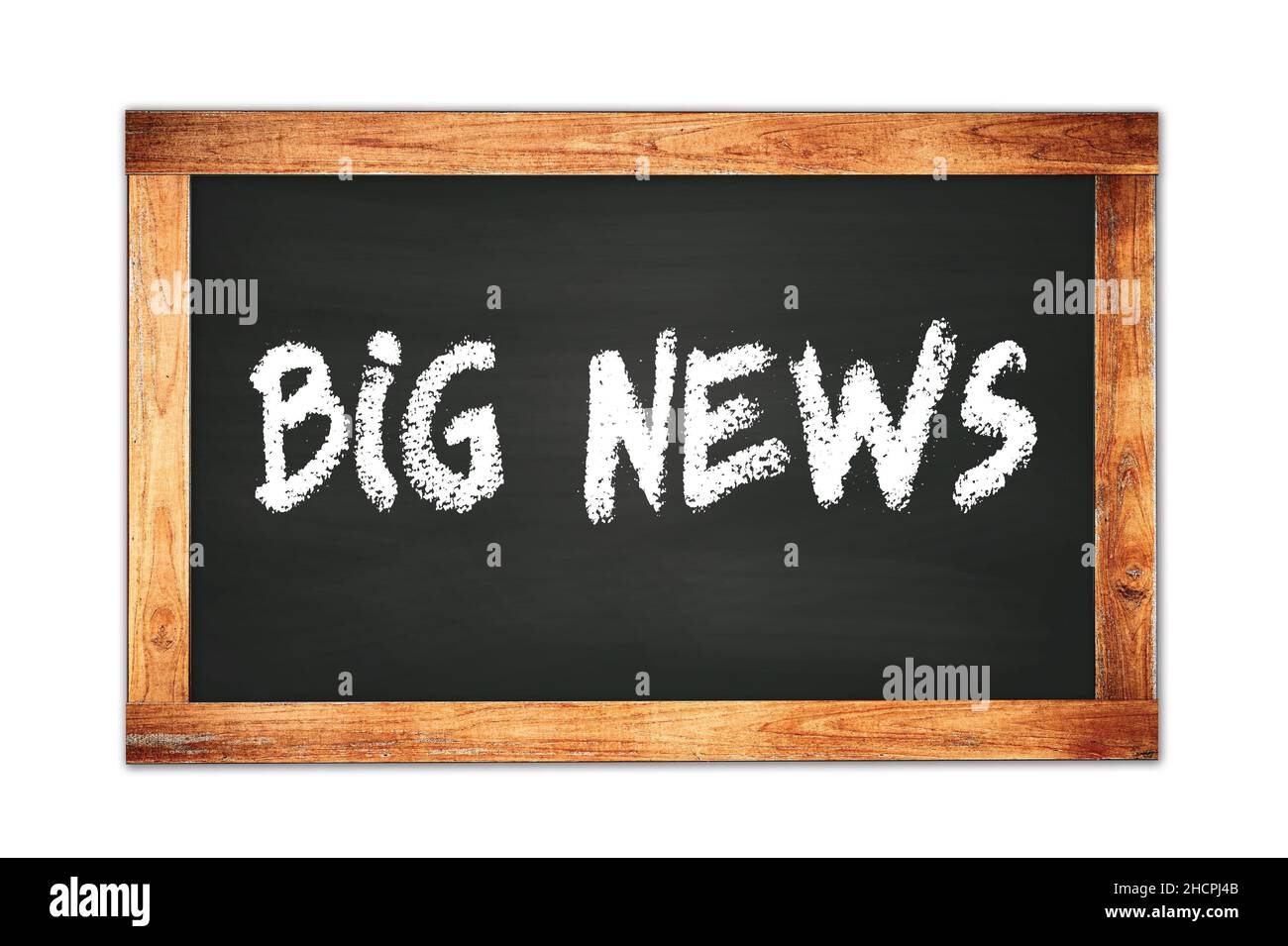 BIG NEWS text written on black wooden frame school blackboard Stock ...