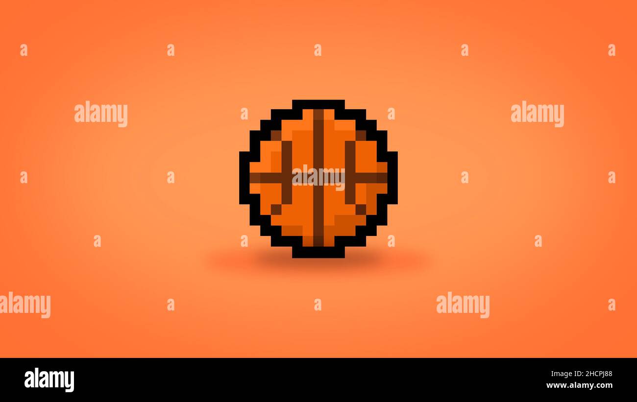 Pixel 8 bit gaming basketball background - high res 4k wallpaper Stock ...