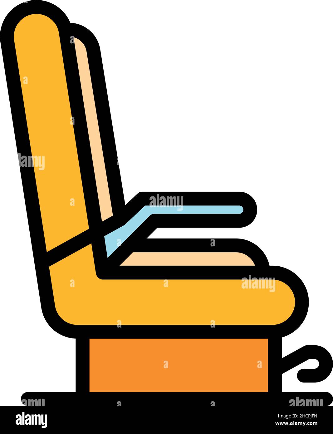 Flight seats icon. Outline flight seats vector icon color flat isolated ...