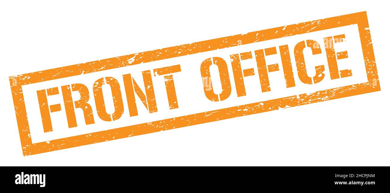 FRONT OFFICE orange grungy rectangle stamp sign Stock Photo - Alamy