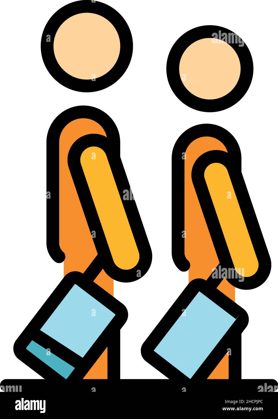 Aircraft passengers icon. Outline aircraft passengers vector icon color ...