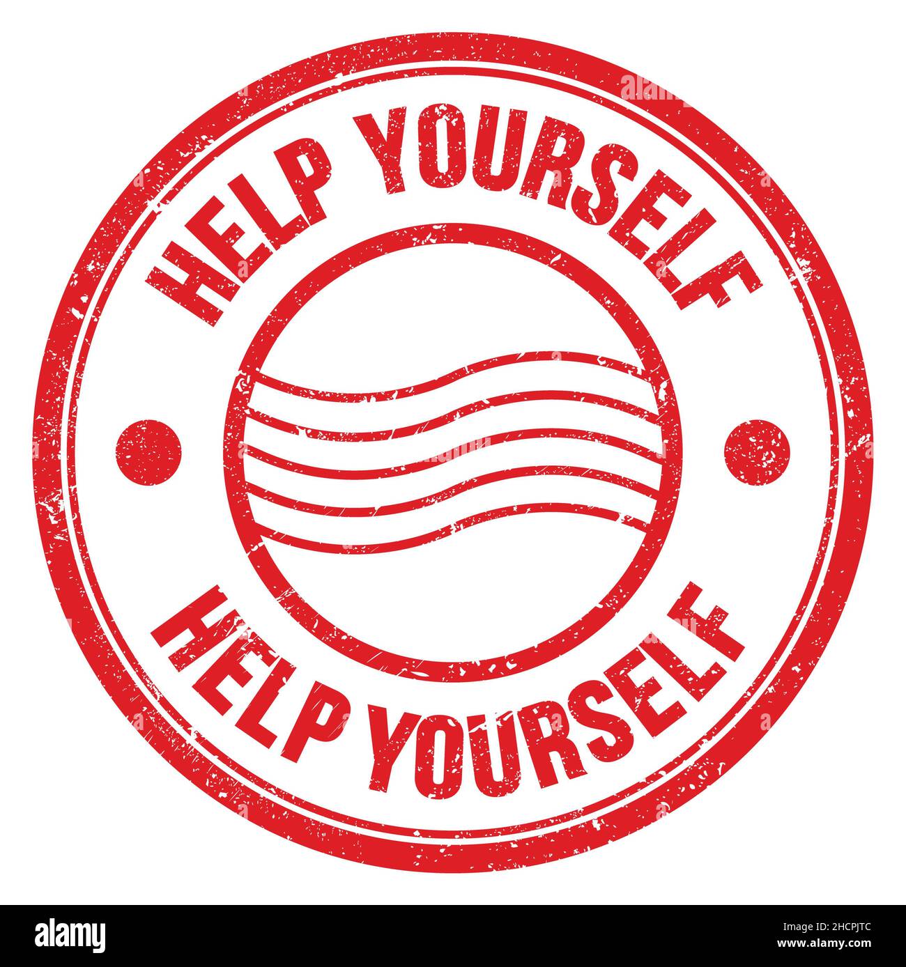 HELP YOURSELF word written on red round postal stamp sign Stock Photo ...
