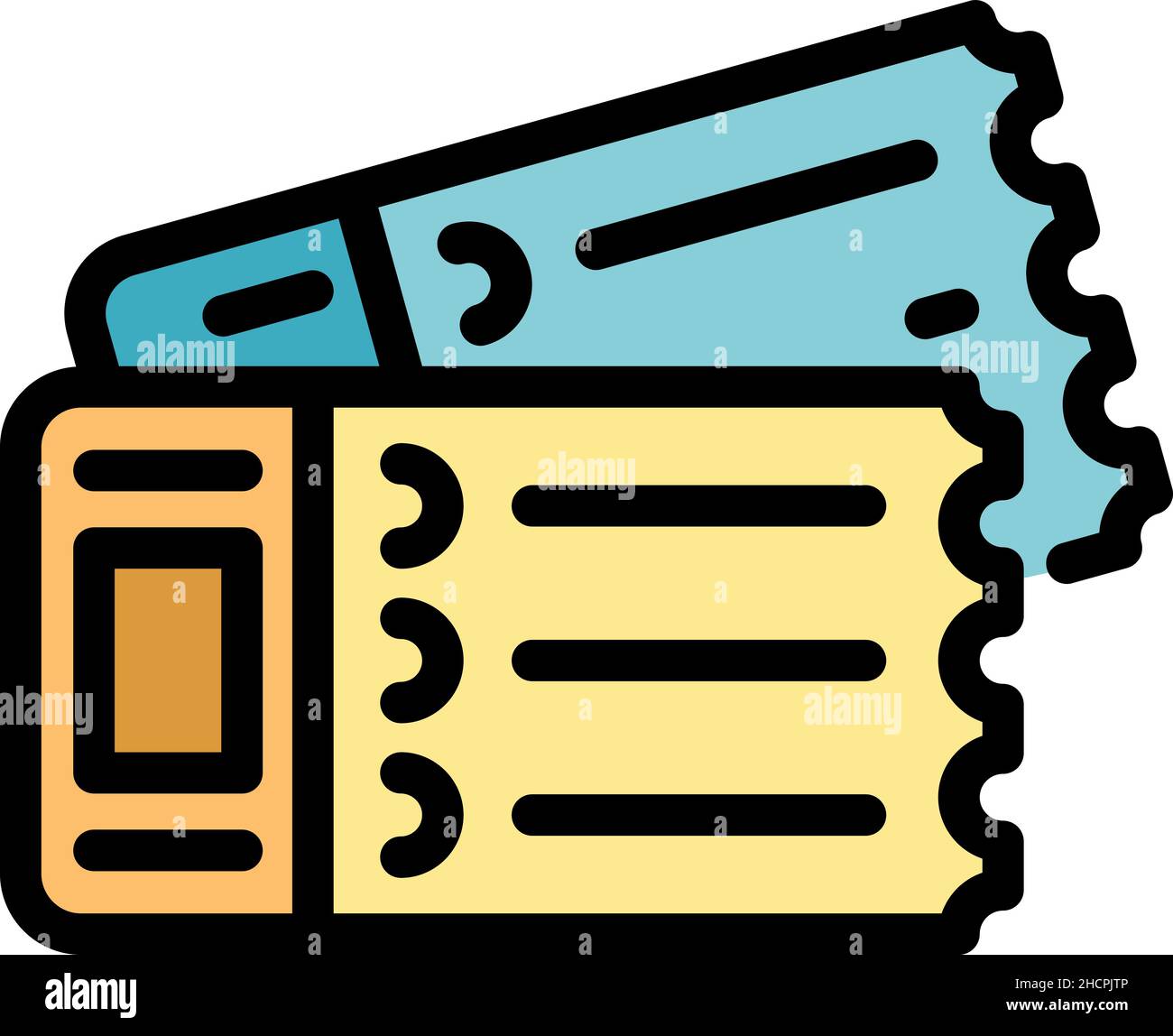 Air tickets icon. Outline air tickets vector icon color flat isolated ...