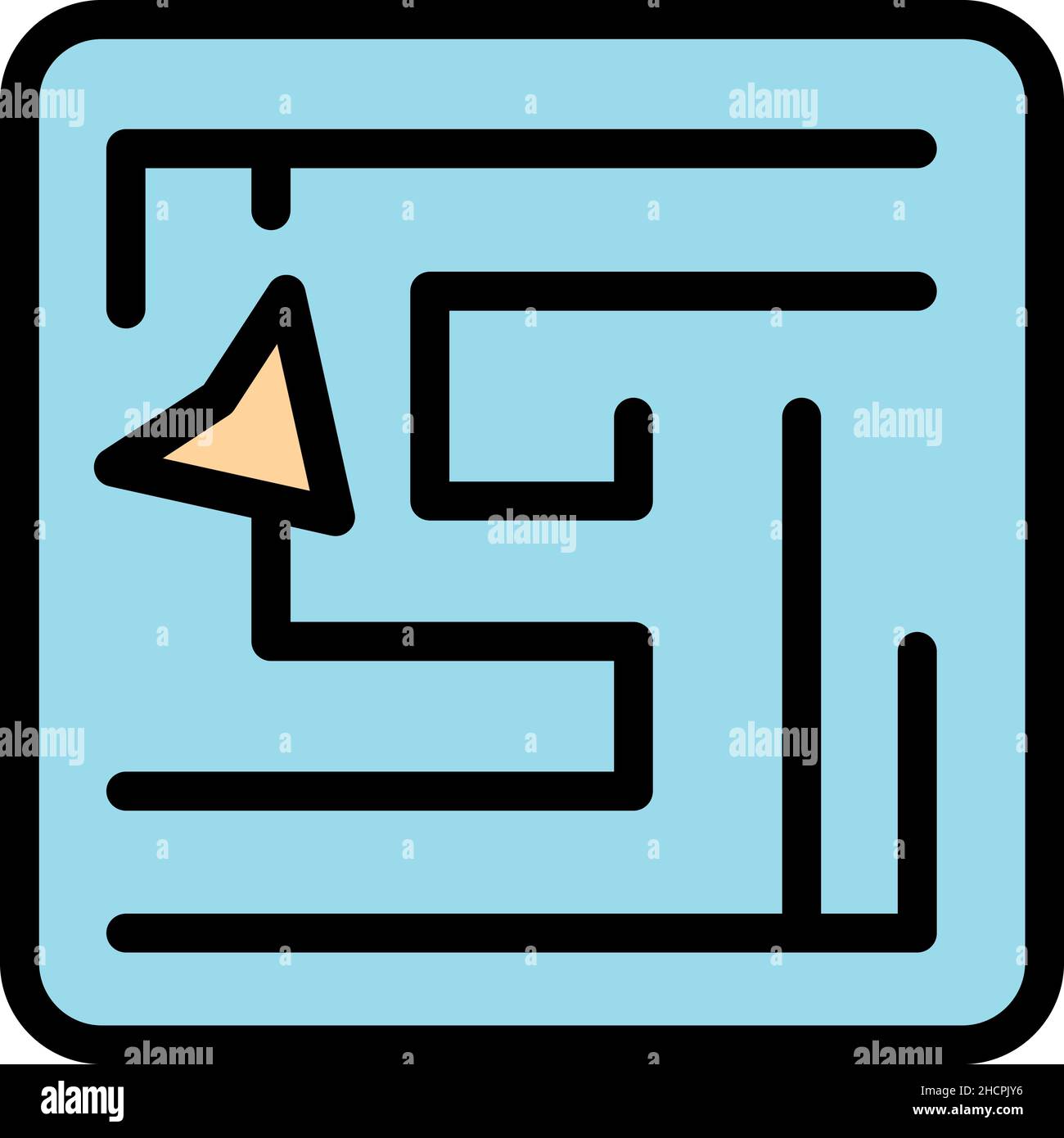Trip itinerary icon. Outline trip itinerary vector icon color flat ...