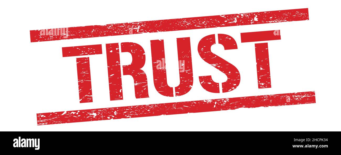 TRUST text on red grungy rectangle stamp sign Stock Photo - Alamy