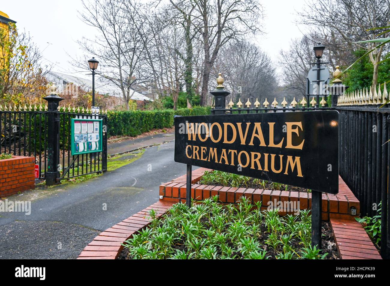 Entrance to the Woodvale Crematorium in Brighton , England UK Stock ...