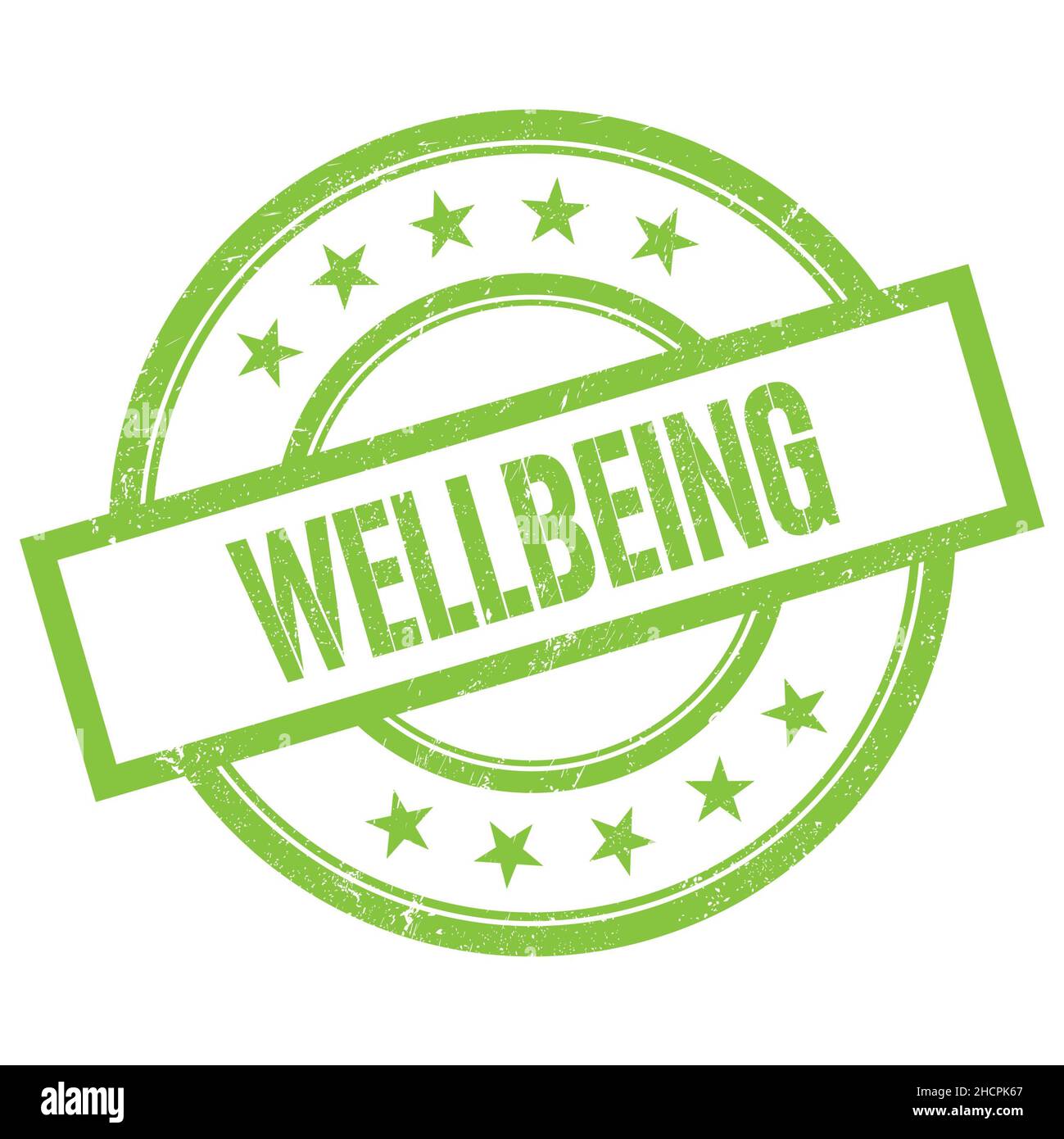 WELLBEING text written on green round vintage rubber stamp Stock Photo ...