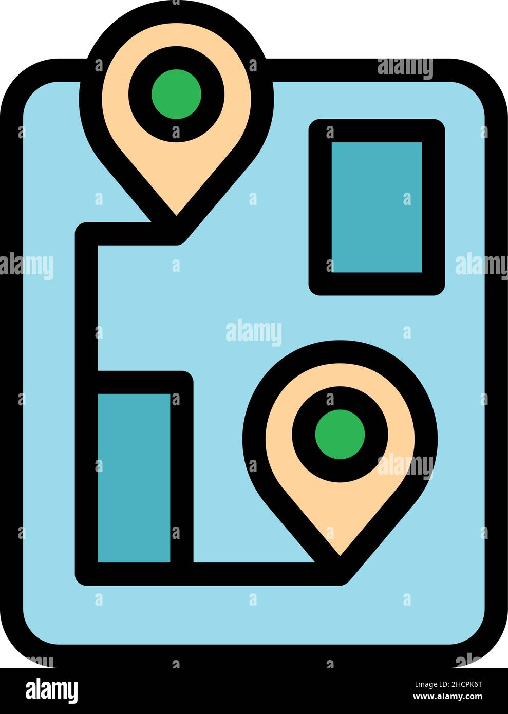 Check itinerary icon. Outline check itinerary vector icon color flat ...