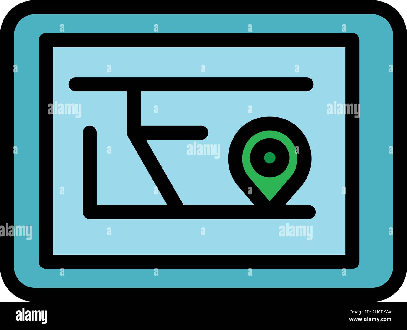 Calculate route icon. Outline calculate route vector icon color flat ...