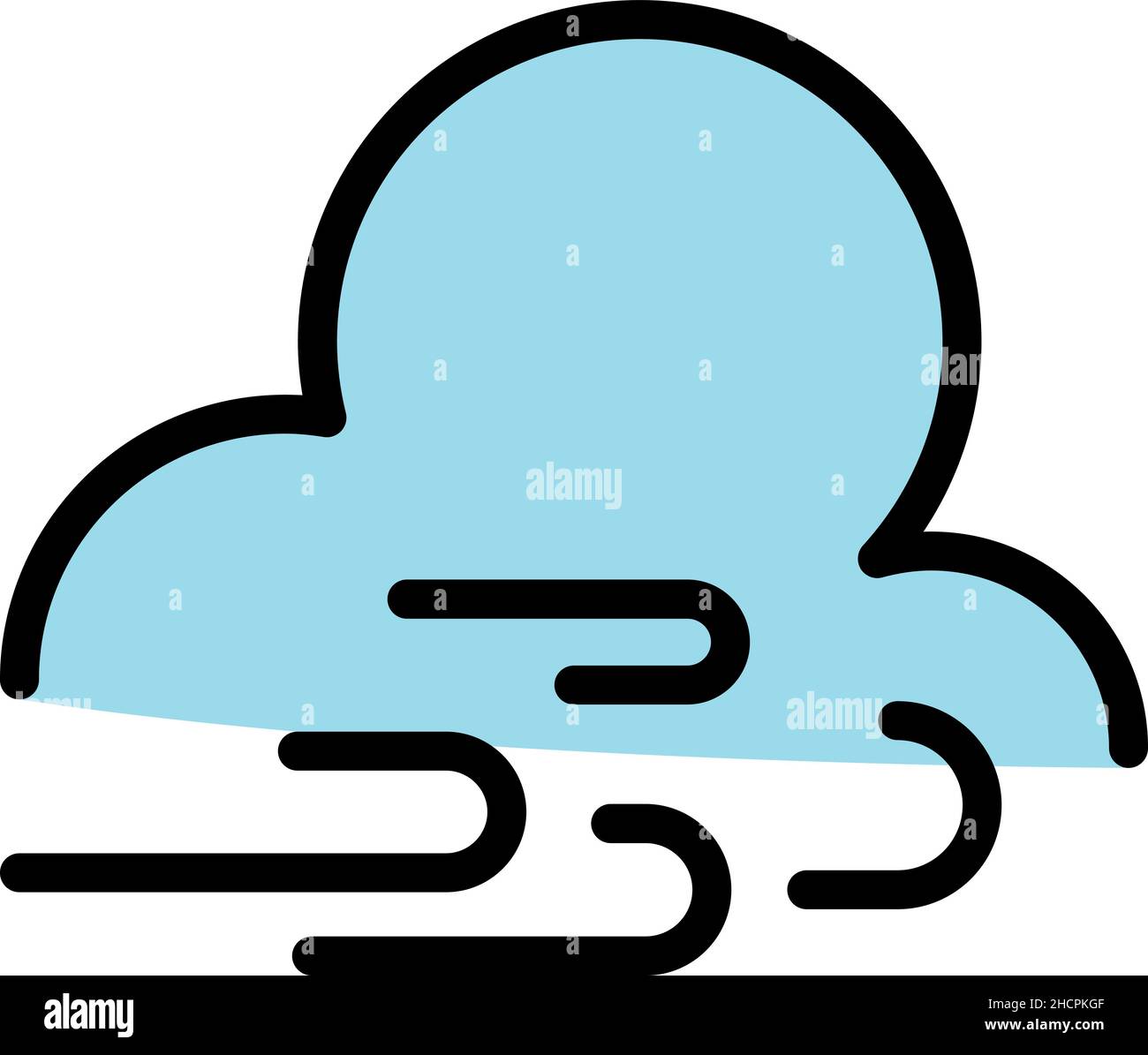 Windy weather icon. Outline windy weather vector icon color flat ...