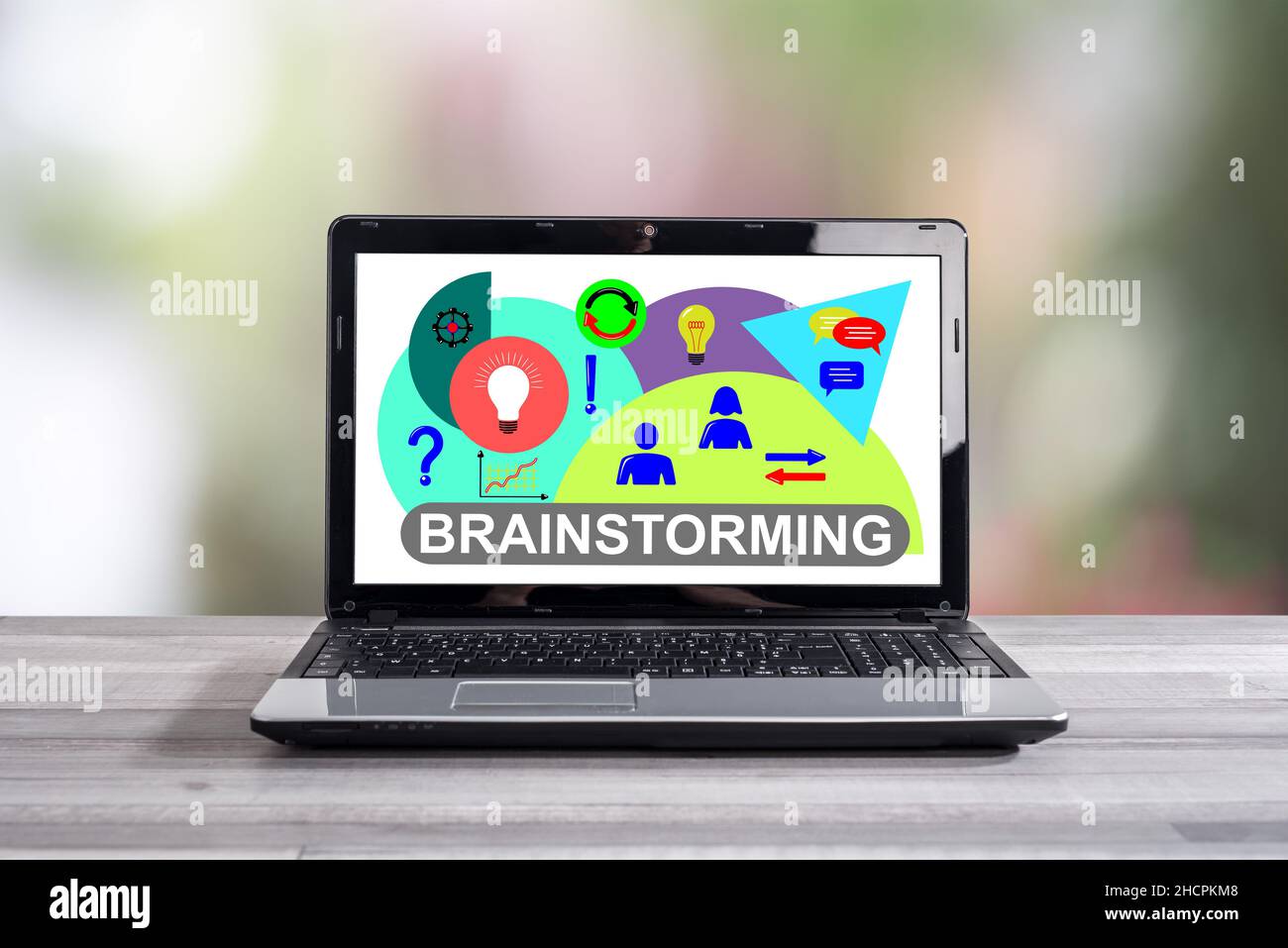 Brainstorming concept shown on a laptop screen Stock Photo - Alamy