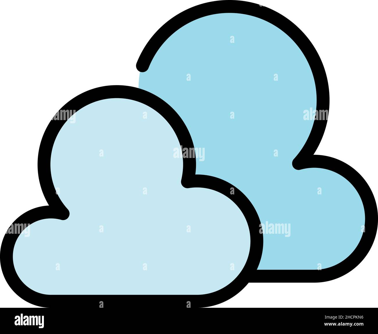 Cloudy meteo icon. Outline cloudy meteo vector icon color flat isolated ...