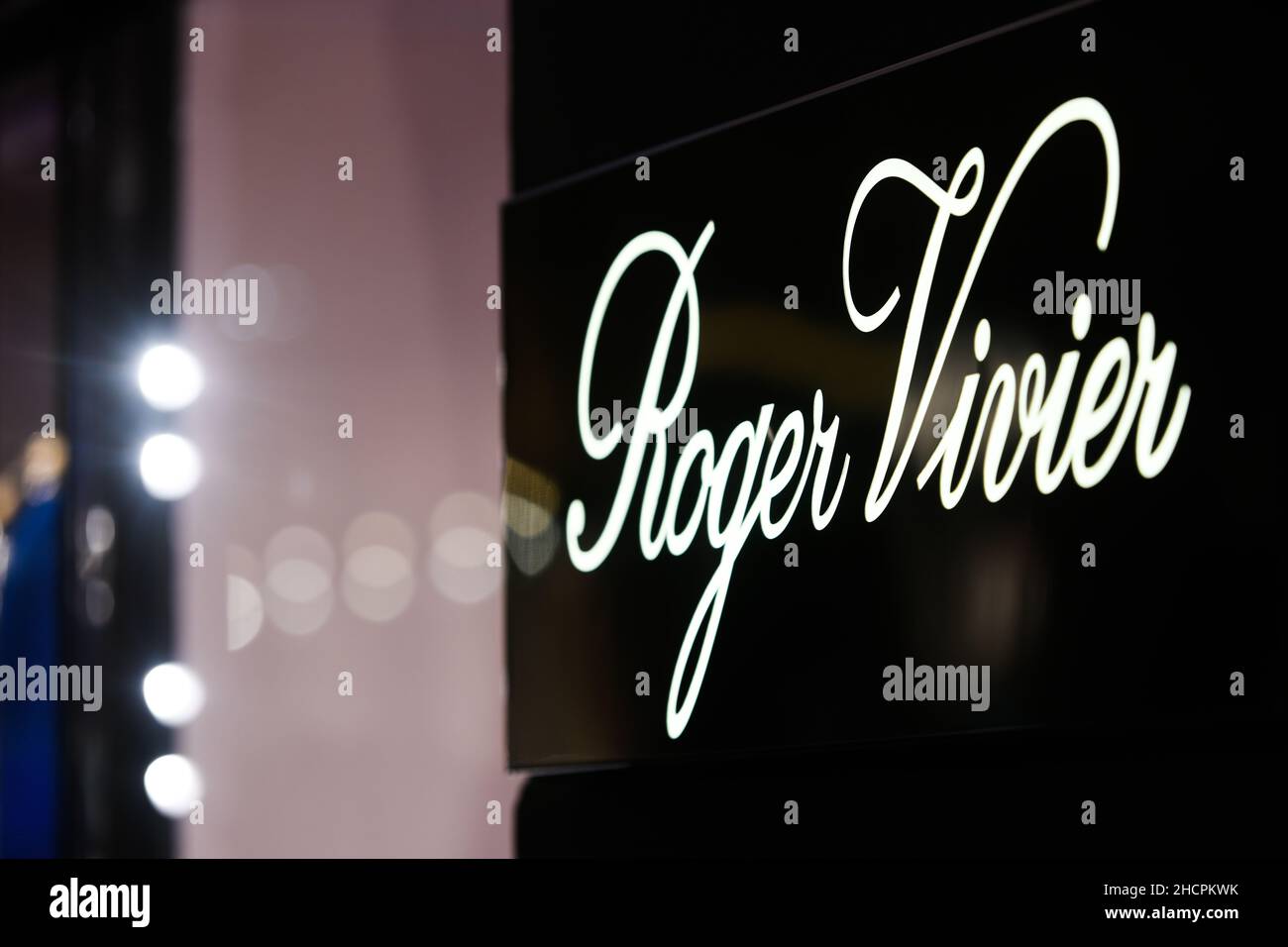 Milan, Italy - September 24, 2021: Roger Vivier logo displayed on a ...