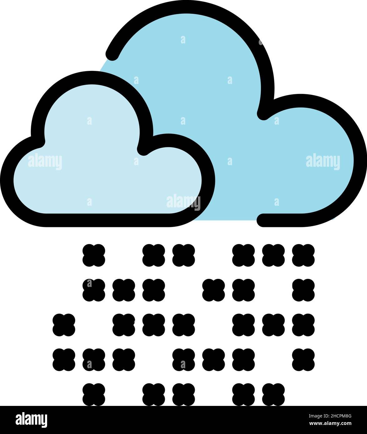 Winter cloud icon. Outline winter cloud vector icon color flat isolated ...