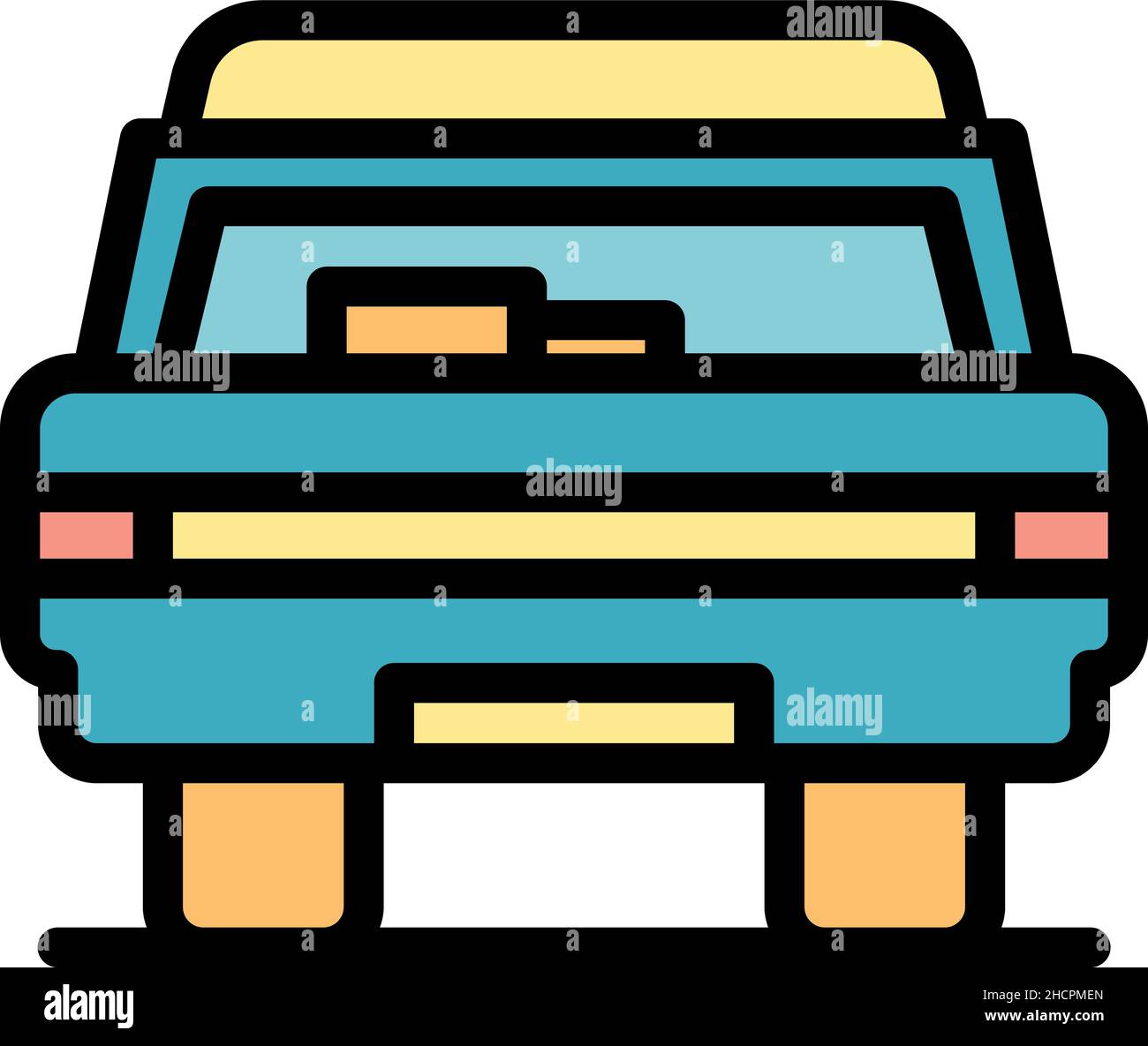 Open car lid icon. Outline open car lid vector icon color flat isolated ...