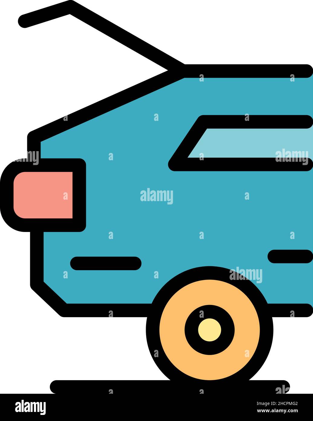 Open boot car icon. Outline open boot car vector icon color flat ...