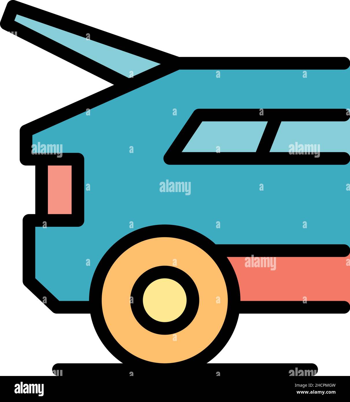 Boot car icon. Outline boot car vector icon color flat isolated Stock ...