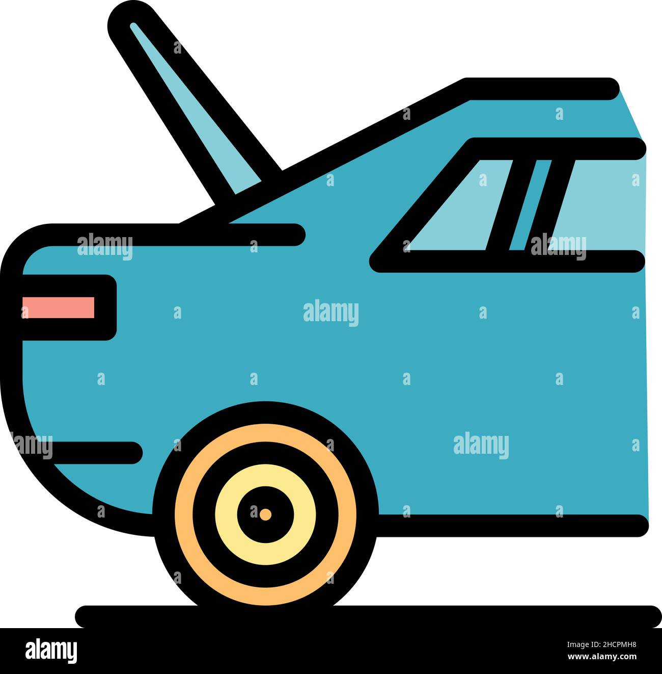 Car with open trunk icon. Outline car with open trunk vector icon color ...