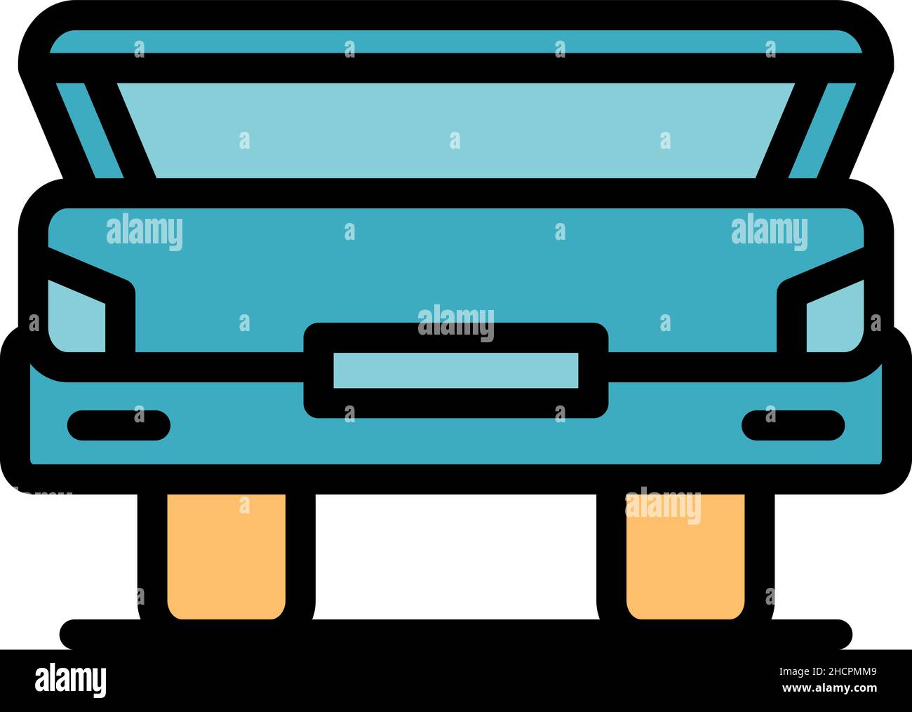 Open vehicle trunk icon. Outline open vehicle trunk vector icon color ...