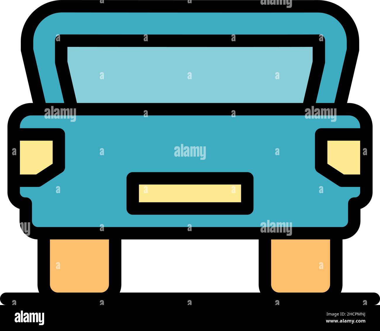 Open trunk door icon. Outline open trunk door vector icon color flat ...