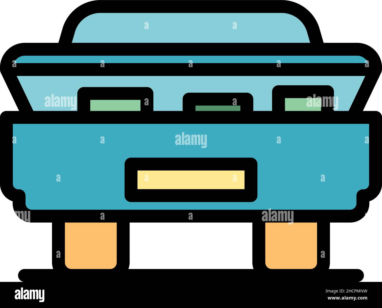 Open vehicle boot icon. Outline open vehicle boot vector icon color ...