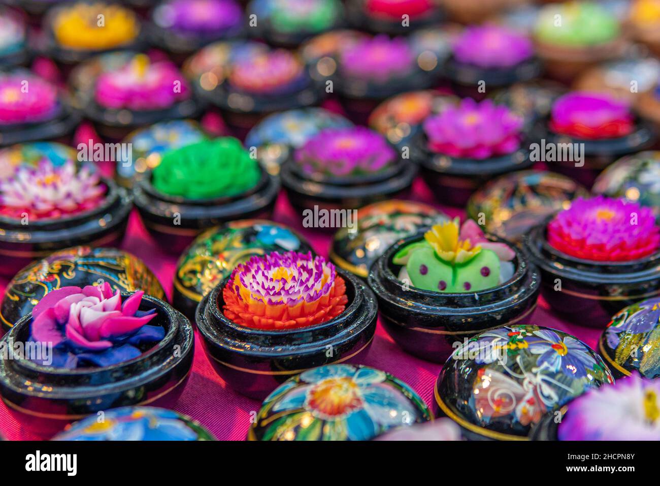 Local hand made crafts being sold at Walking Street in Chiang Mai Stock ...