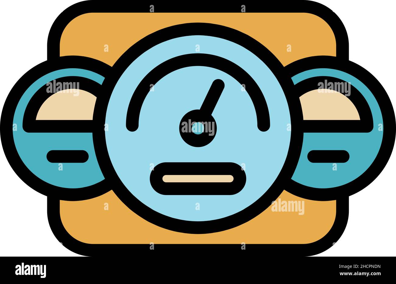 Miles car dashboard icon. Outline miles car dashboard vector icon color ...