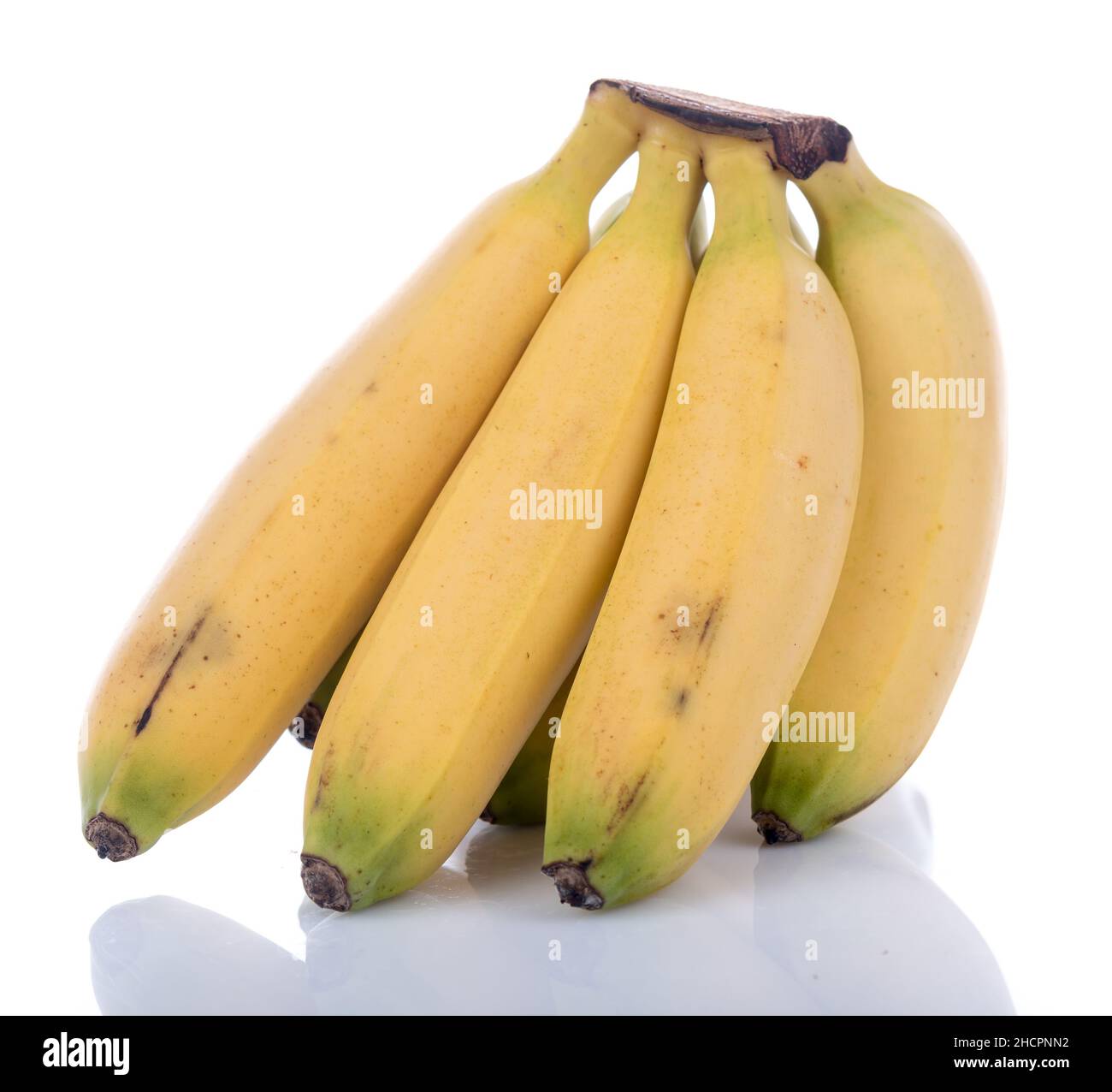 Bunch of mini bananas, isolated on white Stock Photo - Alamy