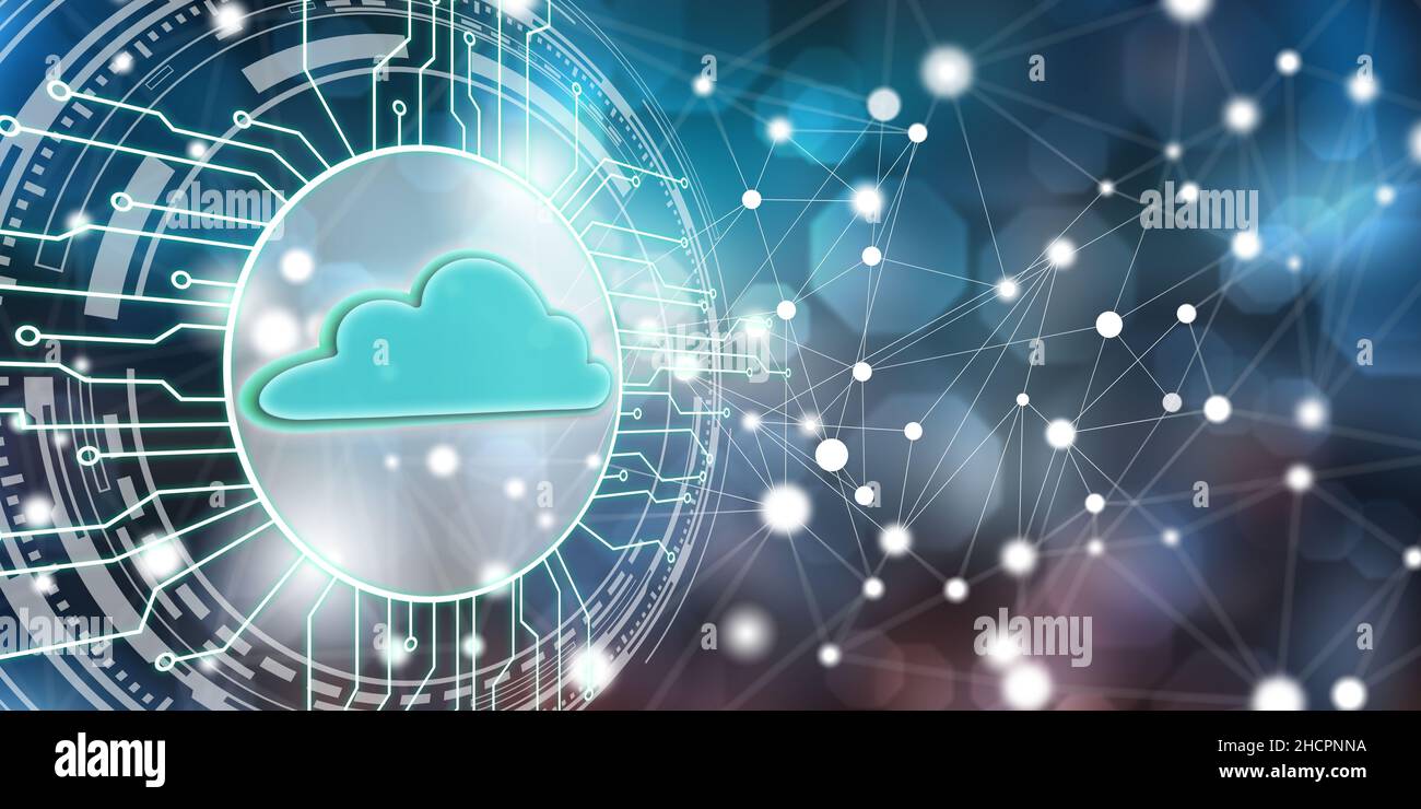 Illustration of a cloud computing system concept Stock Photo - Alamy