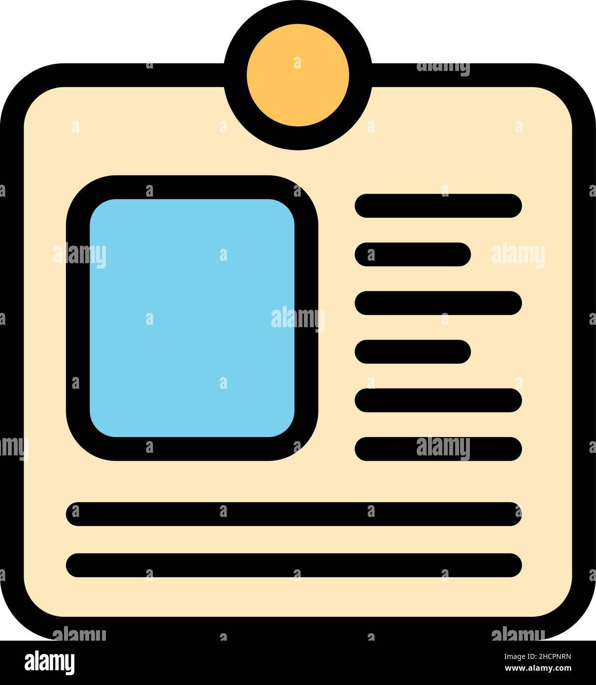 Passport id card icon. Outline passport id card vector icon color flat ... Passport id card icon. Outline passport id card vector icon color flat ...
