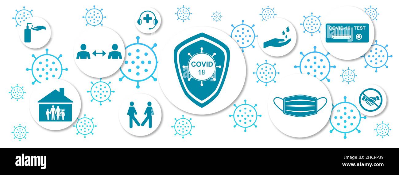 Illustration of protective measures against virus contamination on ...