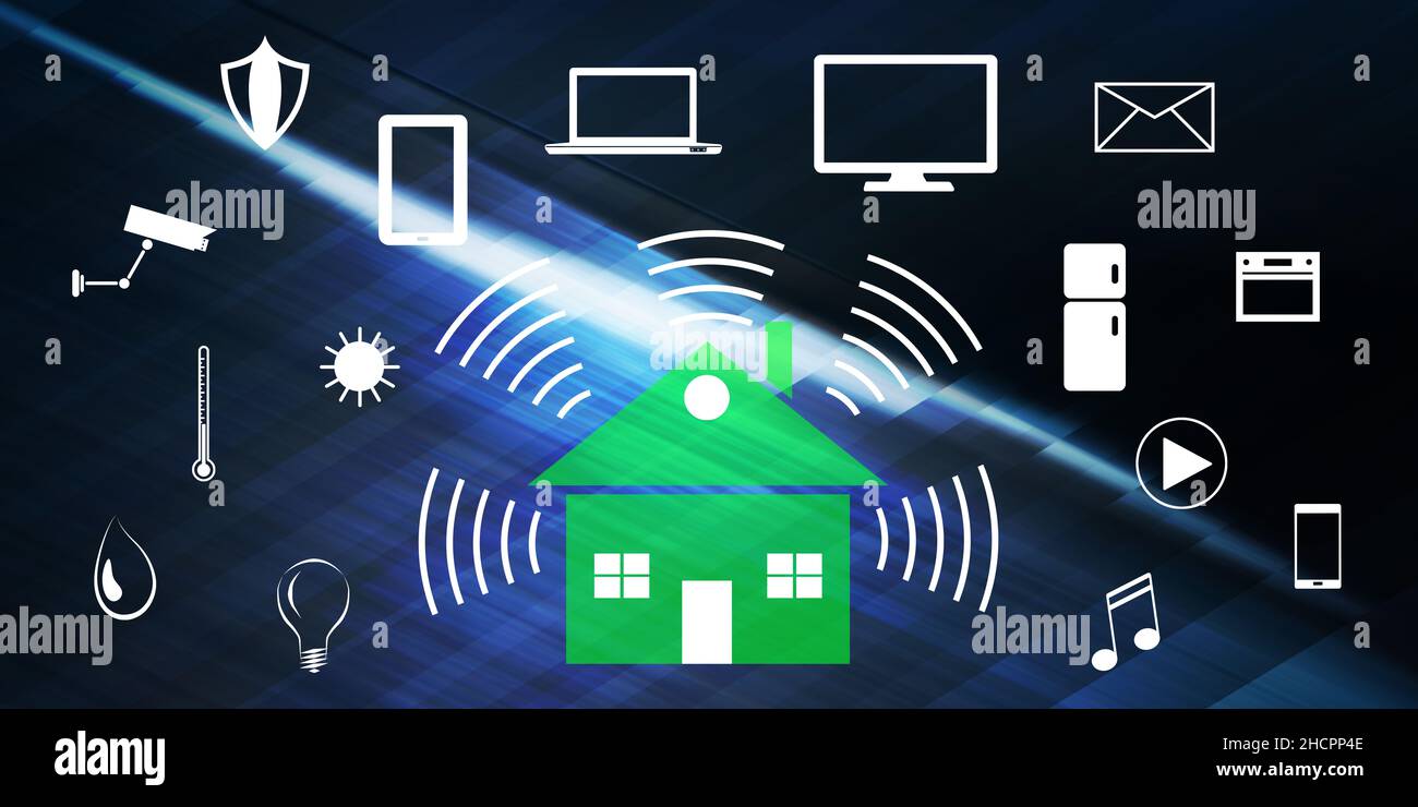 Illustration of a smart home concept Stock Photo - Alamy