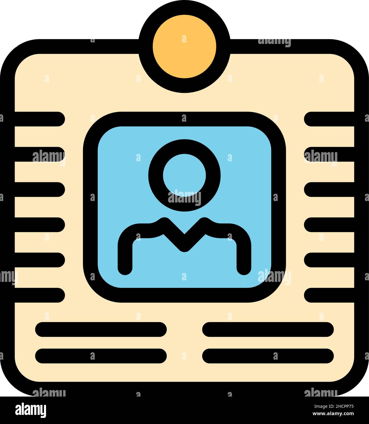 Access id card icon. Outline access id card vector icon color flat ...