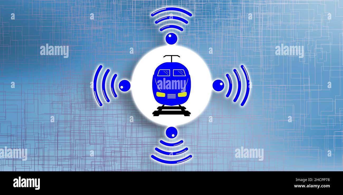 Illustration of a smart train concept Stock Photo - Alamy