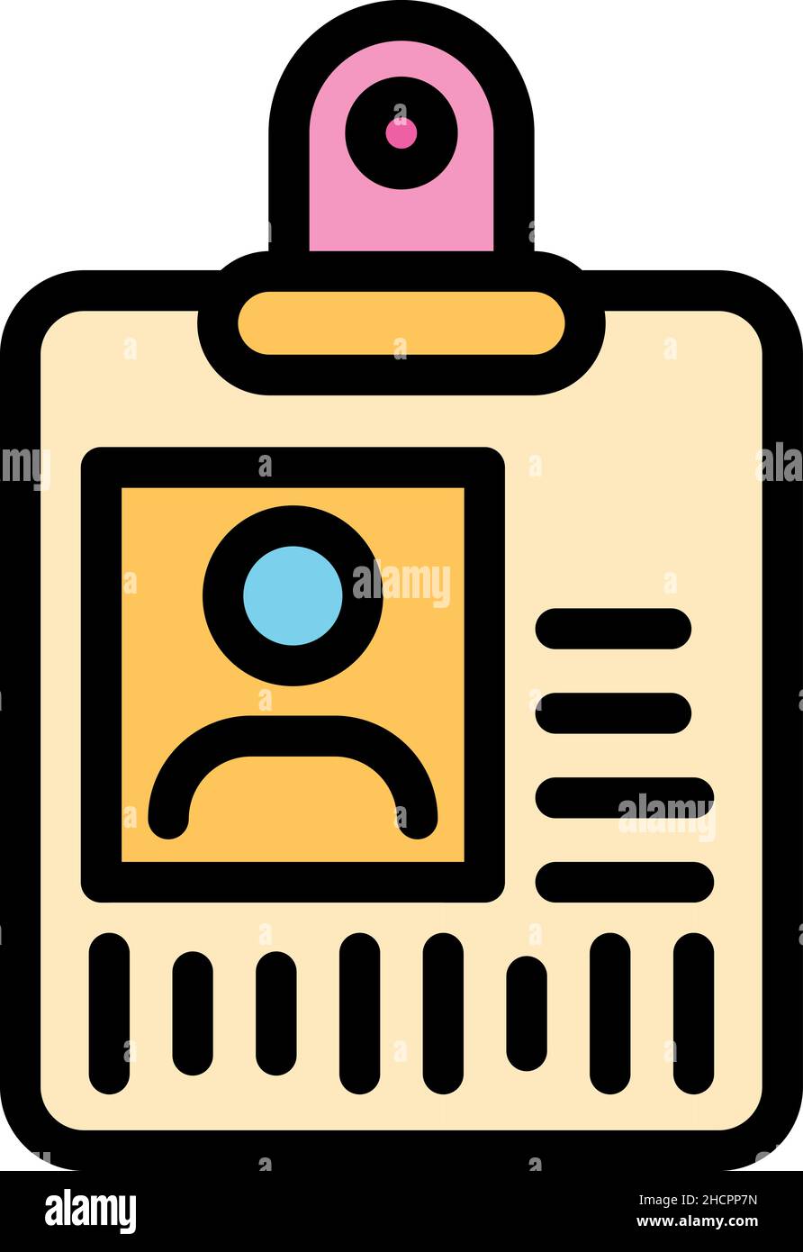 Conference id card icon. Outline conference id card vector icon color ...