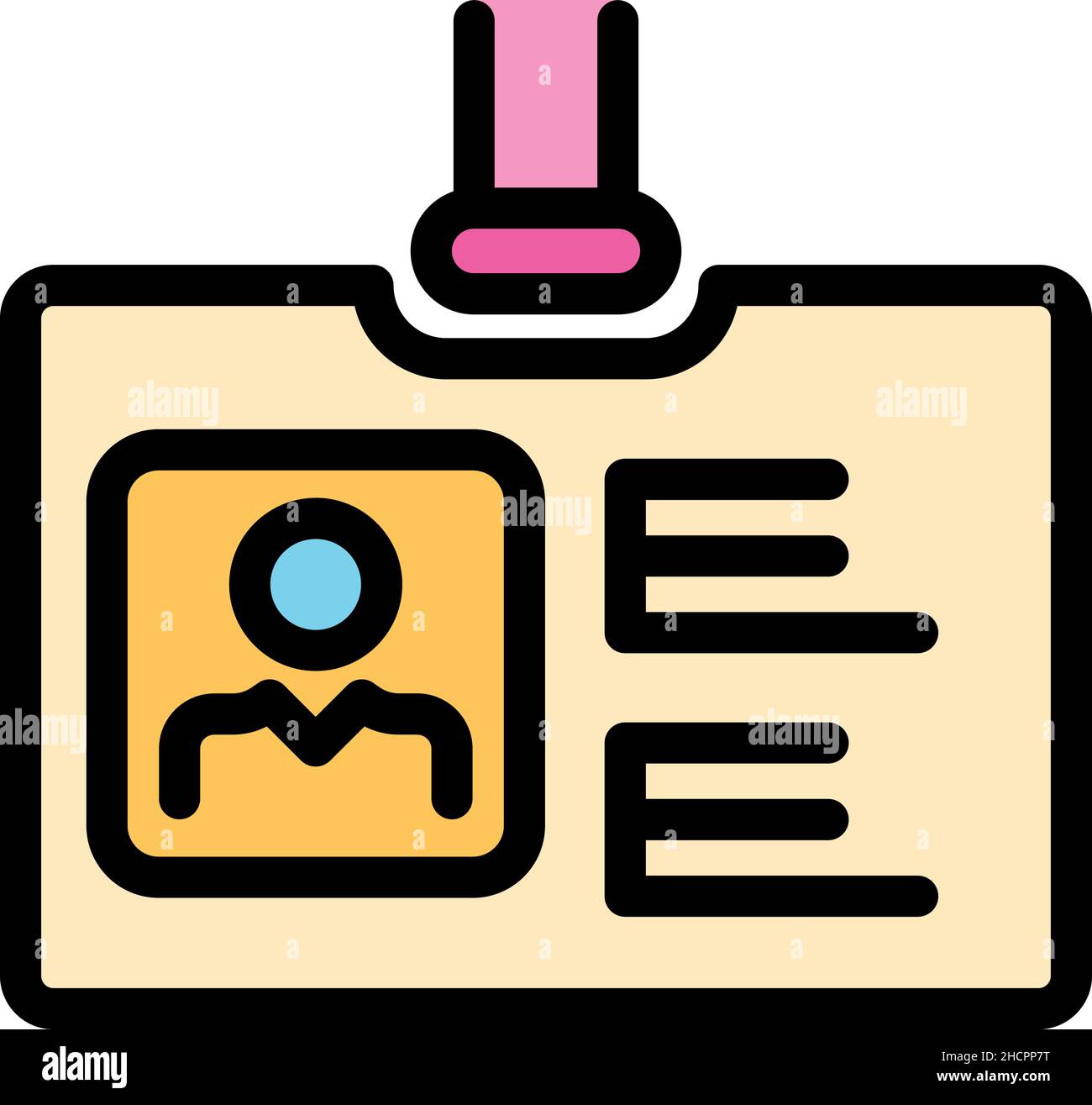 Label id card icon. Outline label id card vector icon color flat ...