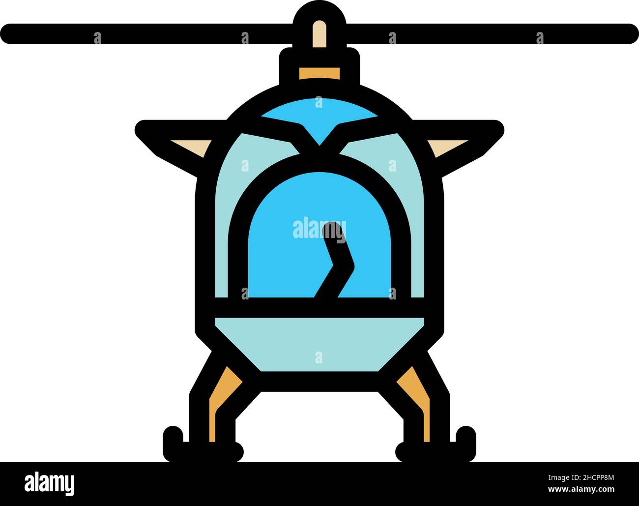 Rescue helicopter icon. Outline rescue helicopter vector icon color ...