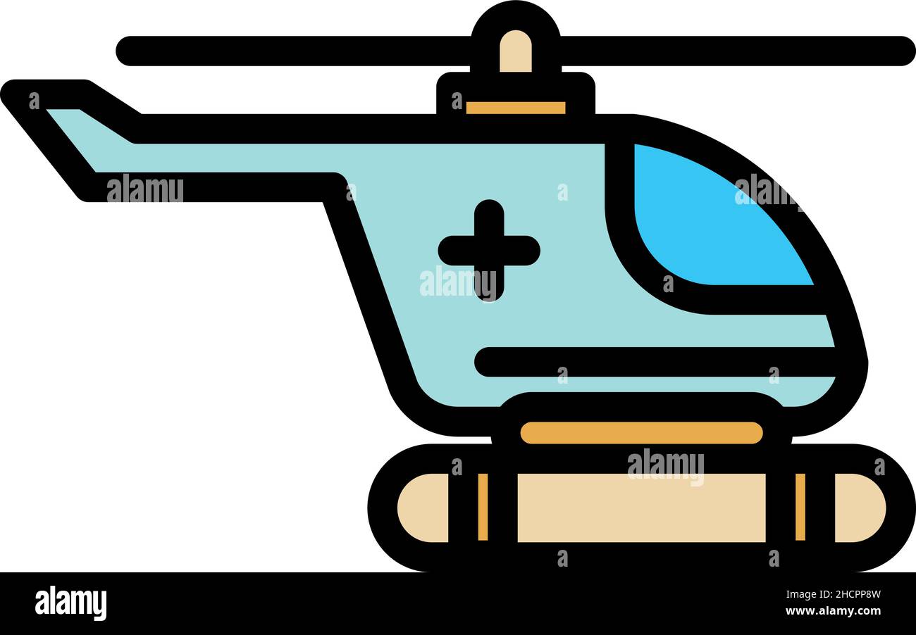 Medical rescue helicopter icon. Outline medical rescue helicopter ...