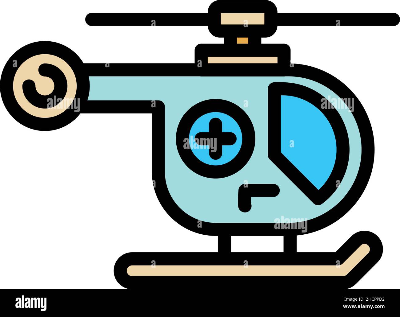 Emergency rescue helicopter icon. Outline emergency rescue helicopter ...