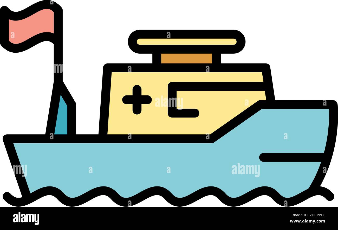 Accident rescue boat icon. Outline accident rescue boat vector icon ...